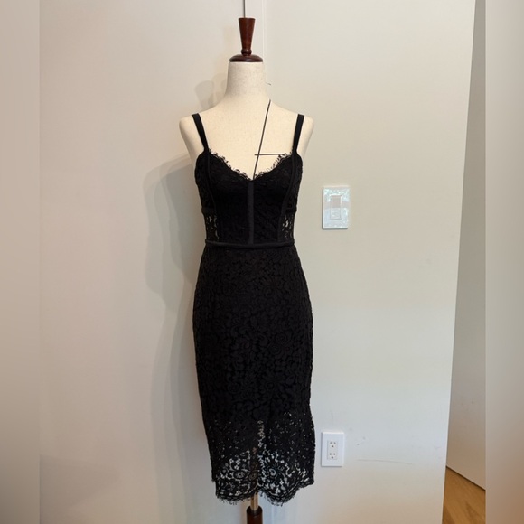Express | Dresses | Express Black Lace Midi Dress | Poshmark